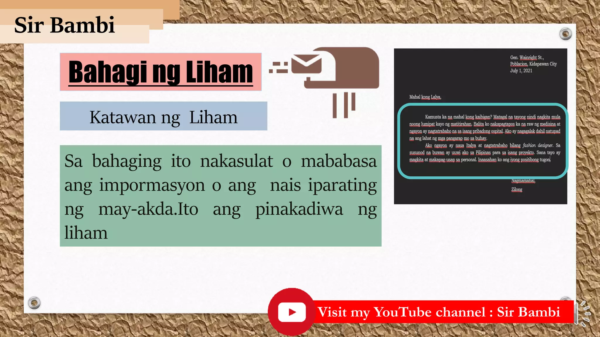 Bahagi ng Liham | PPTX