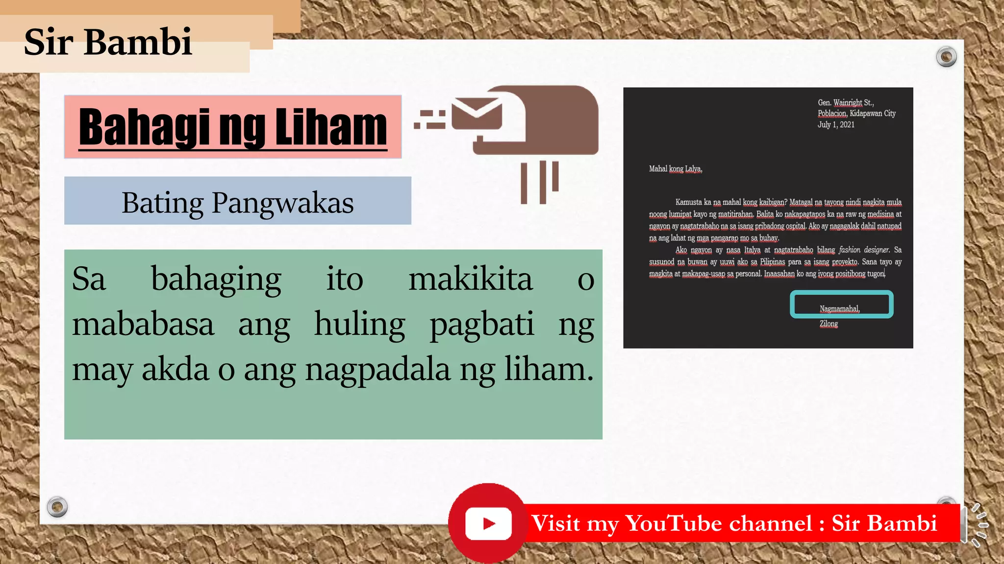Bahagi ng Liham | PPTX