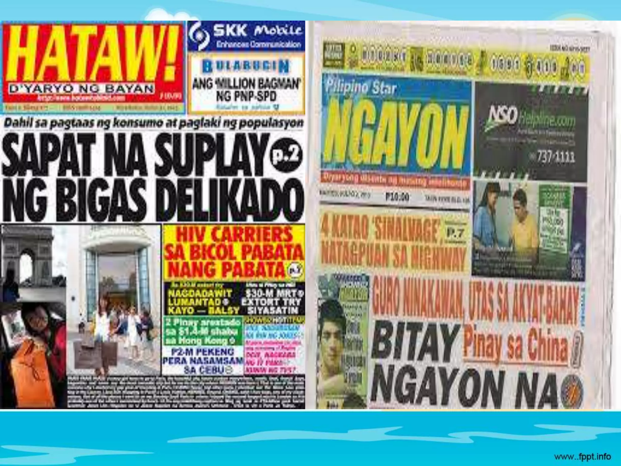 Bahagi ng Pahayagan | PPTX