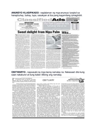 Mga Bahagi ng Pahayagan | DOCX