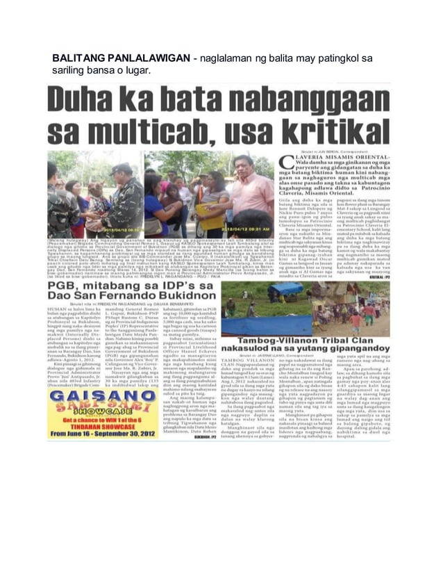 Mga Bahagi Ng Pahayagan Balitang Pandaigdig Mga Bahagi Ng Pahayagan Balitang Pandaigdig