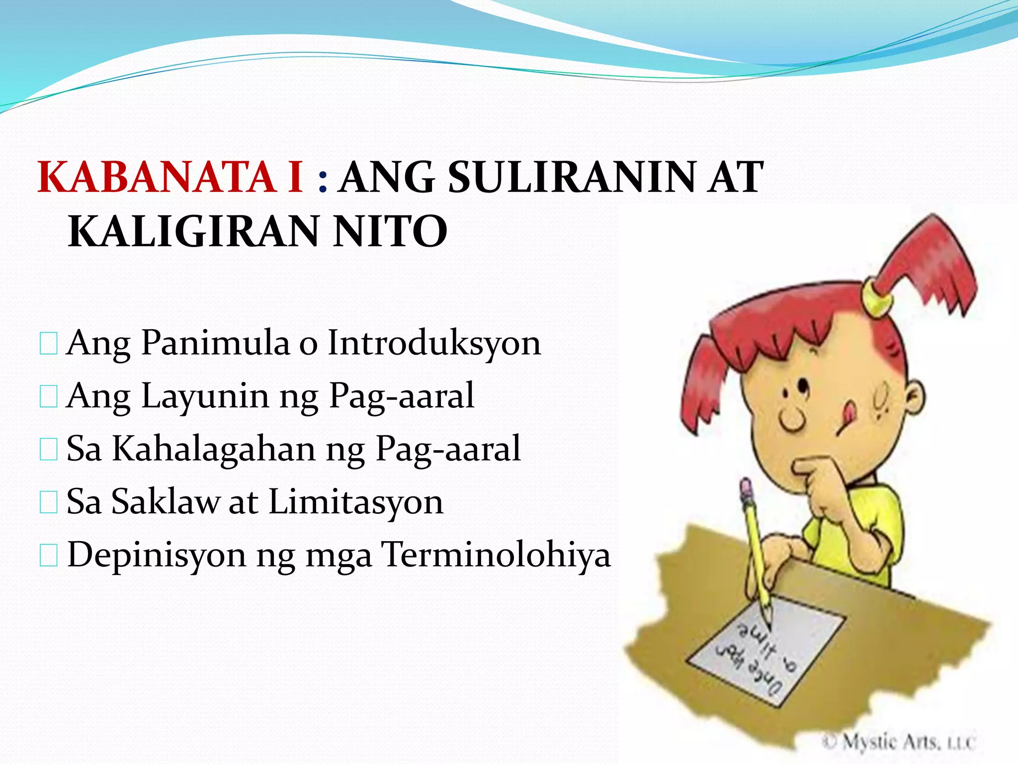 Bahagi ng pamanahong papel (Para sa mga Baby Thesis) | PPT