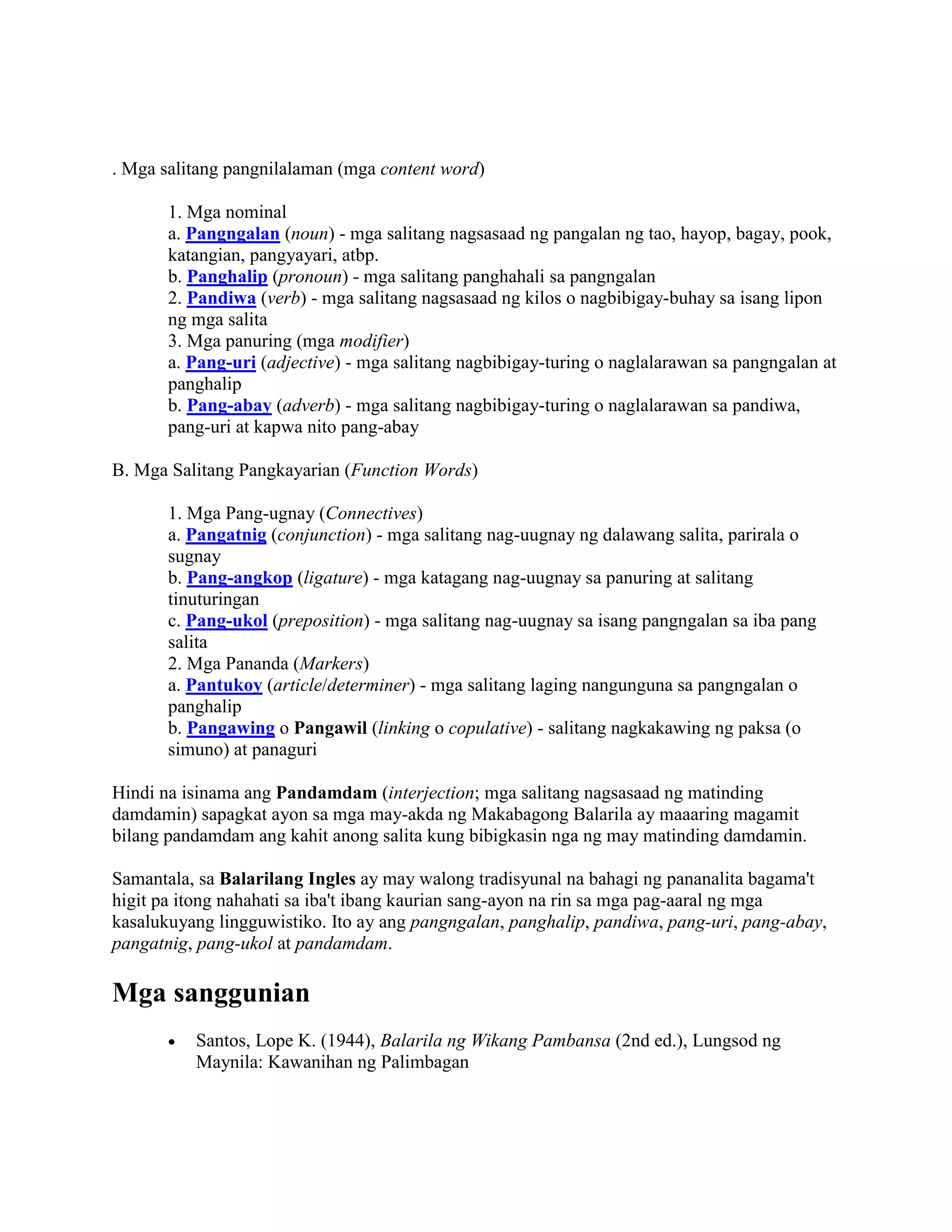 Bahagi ng pananalita | DOCX