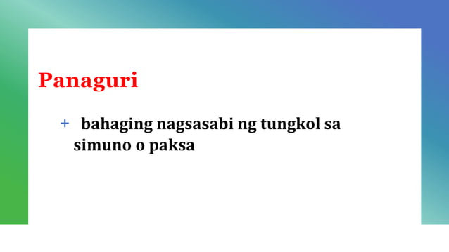 Bahagi ng Pangungusap | PPTX
