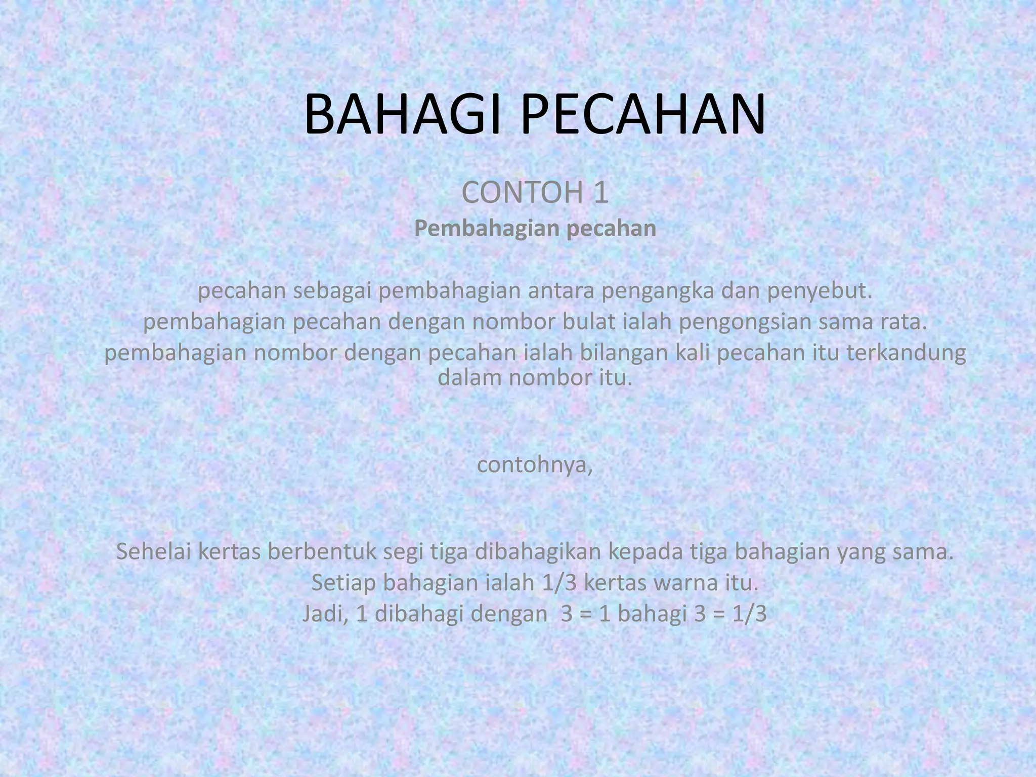 Bahagi pecahan | PPTX