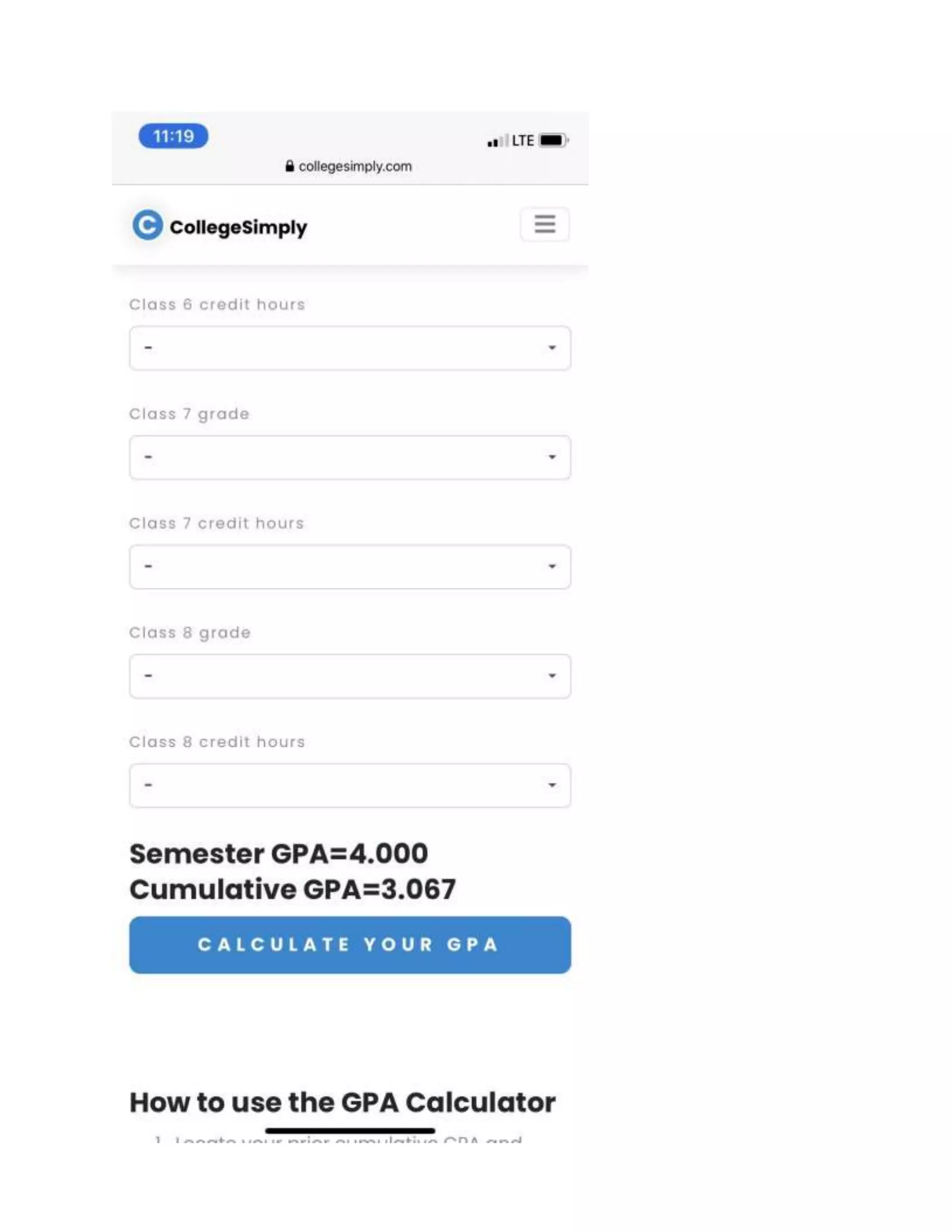 gpa calculator | DOCX