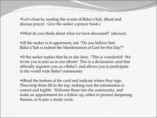 Bahai Faith AP (Full Text for Teacher Review) | PPT