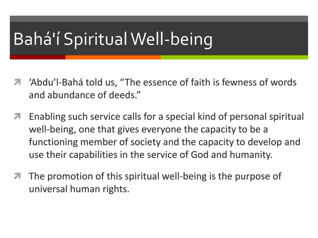 Baha'i vision of human rights | PPT