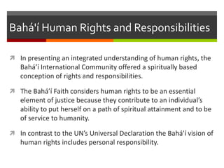Baha'i vision of human rights | PPTX