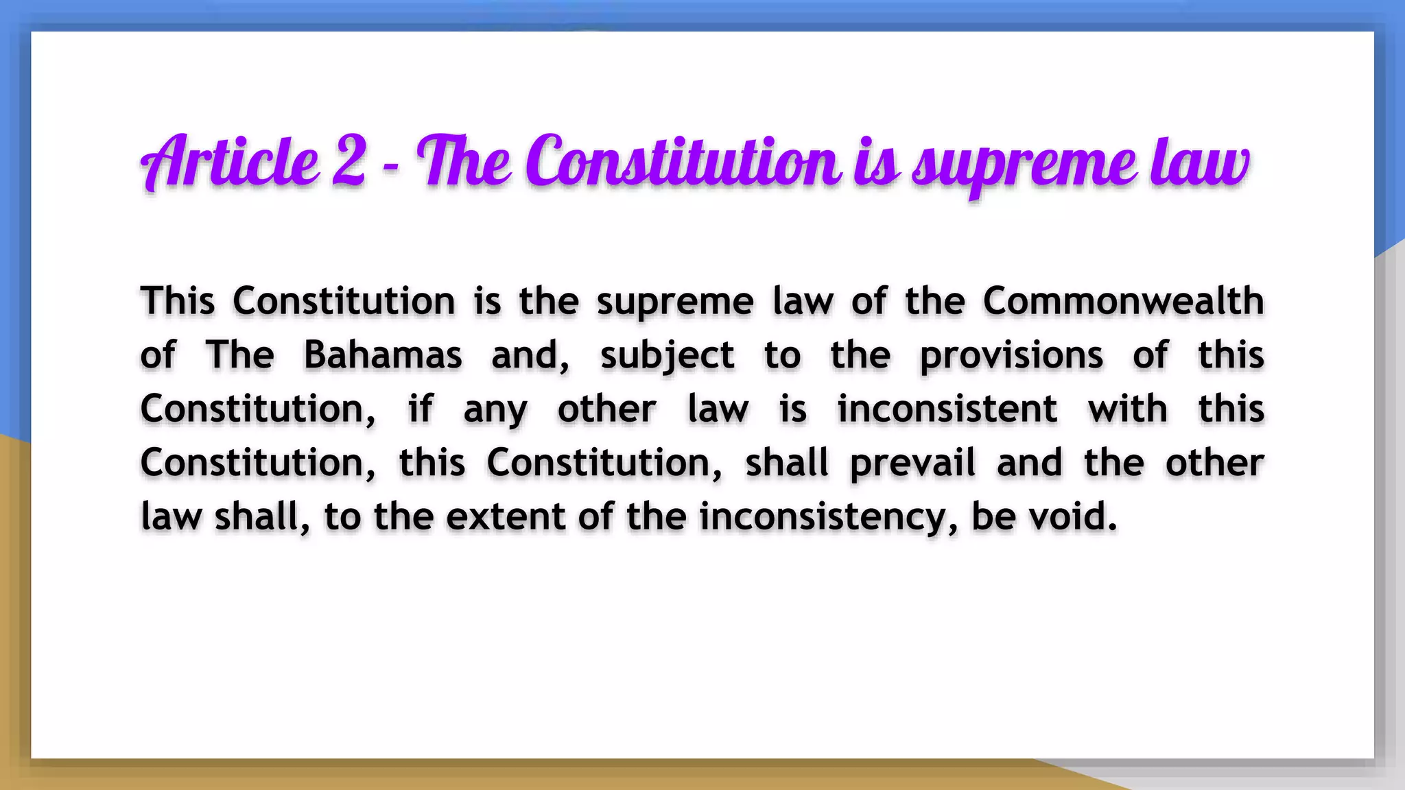 Constitution of Bahamas | PPTX