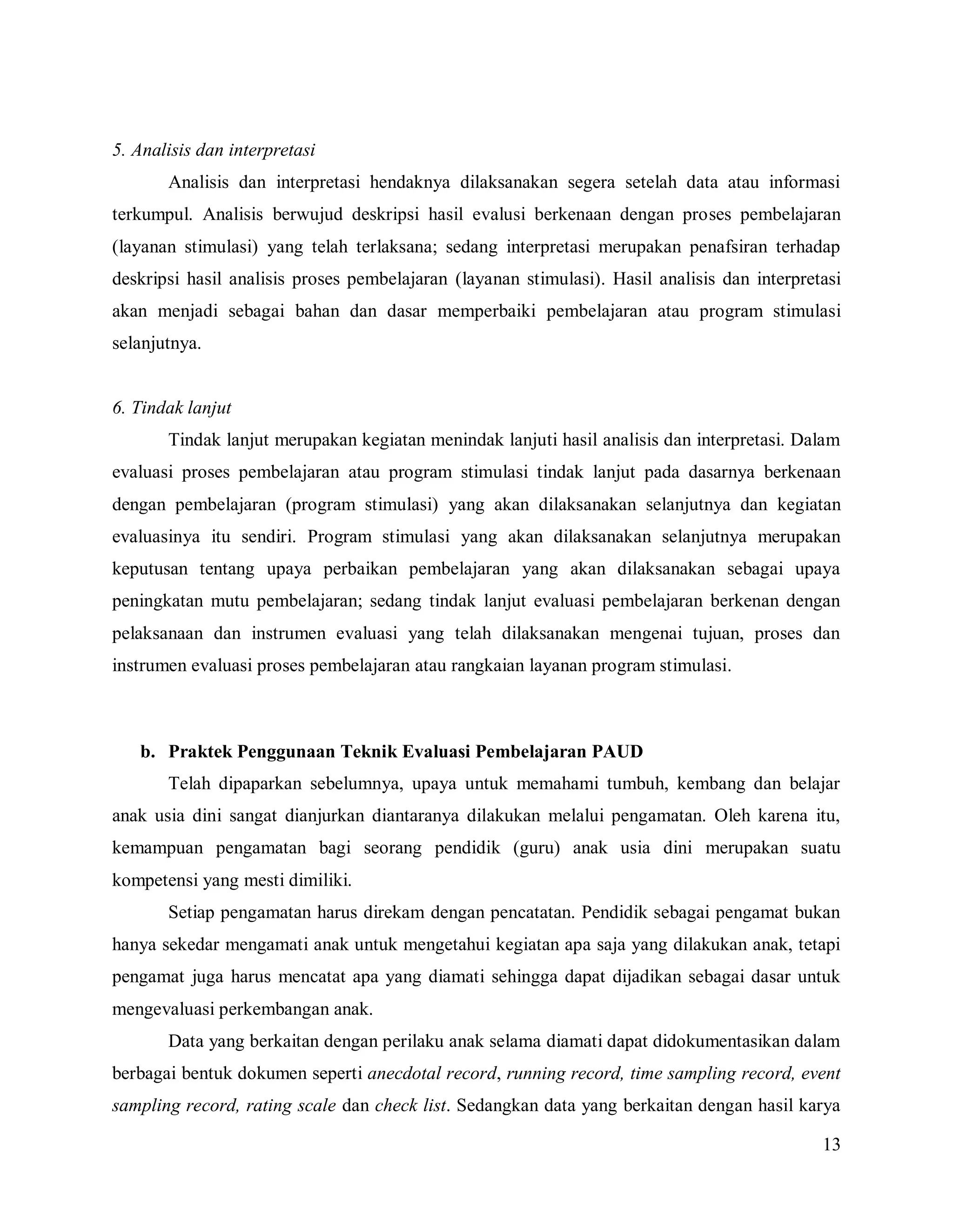 Bahan 1 evaluasi anak usia dini | PDF