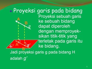 proyeksi pada titik, garis, dan bidang | PPTX