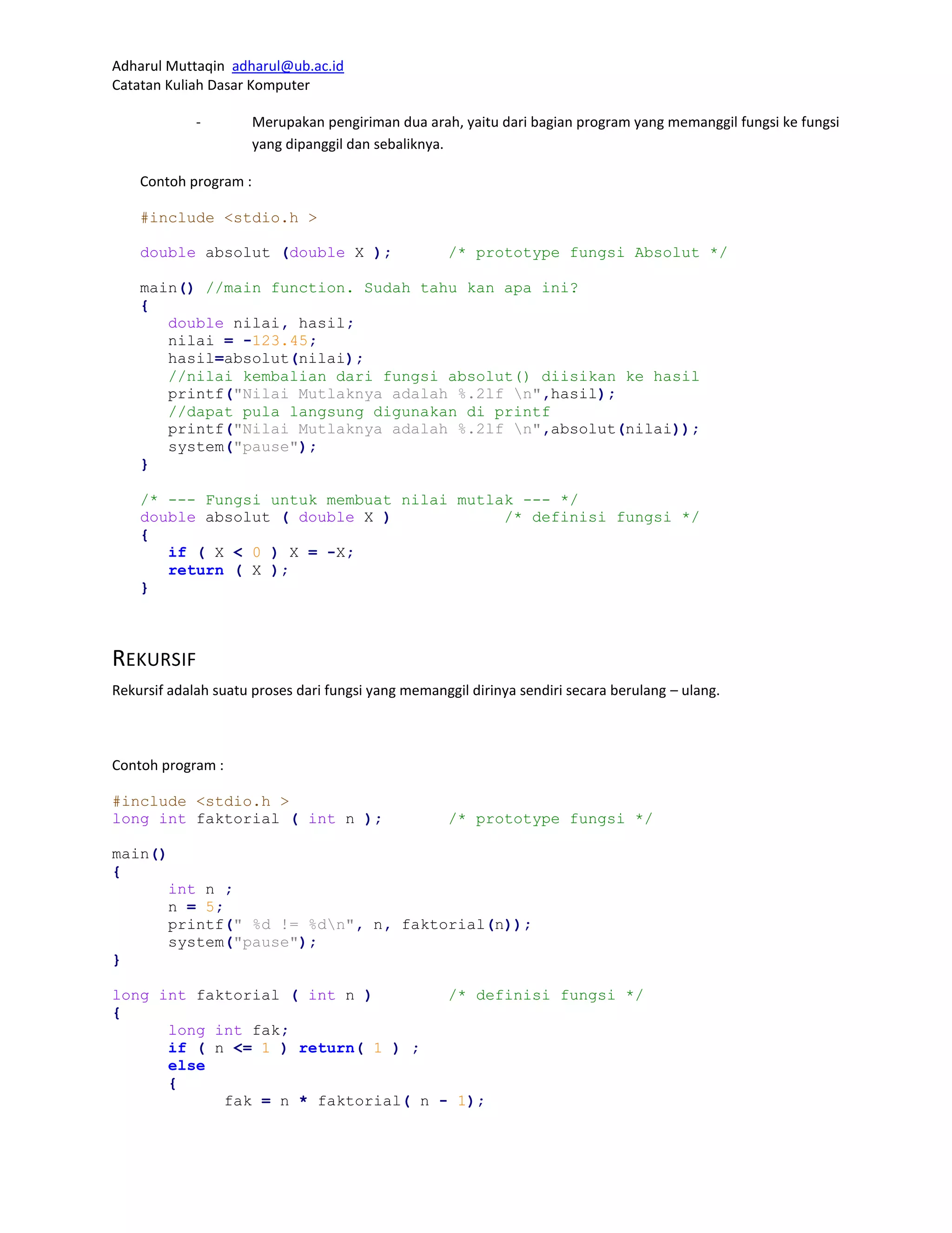 Bahan dpk-io-array-fungsi | PDF
