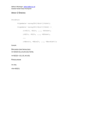 Bahan dpk-io-array-fungsi | PDF