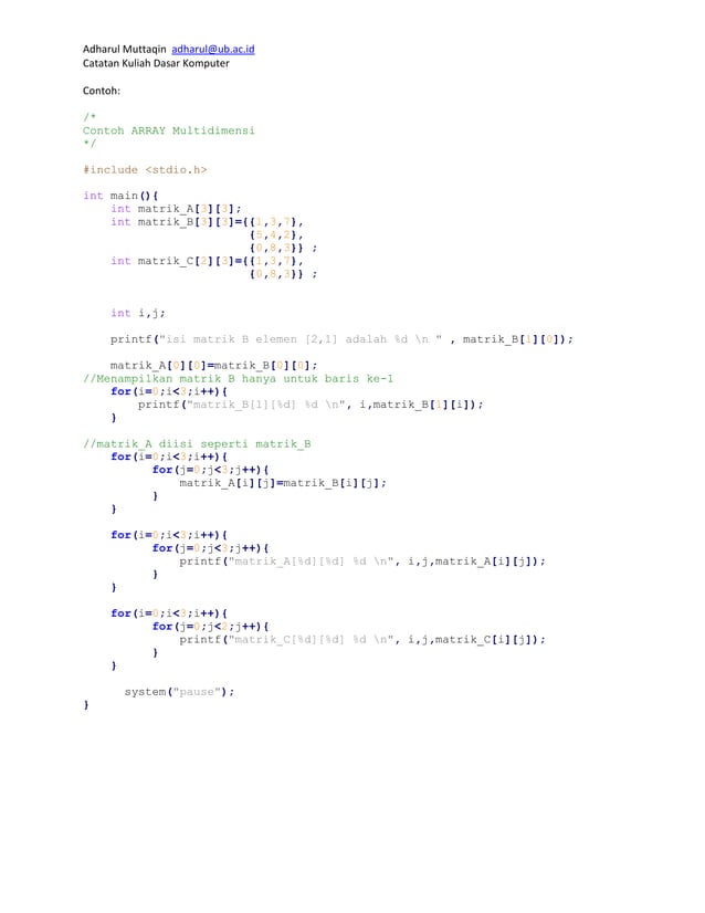 Bahan dpk-io-array-fungsi | PDF