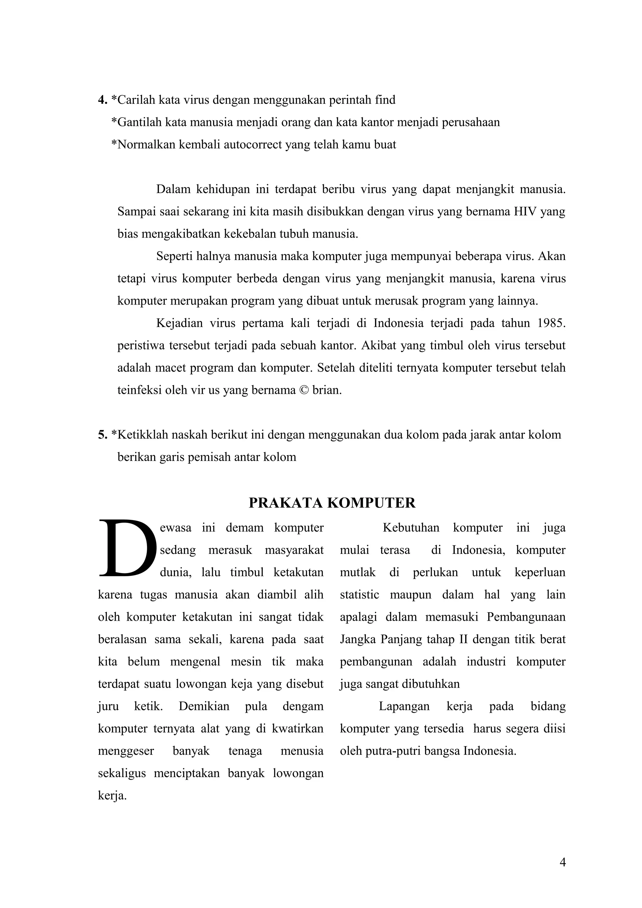 Bahan praktek-microsoft-word 2 (1) | DOC