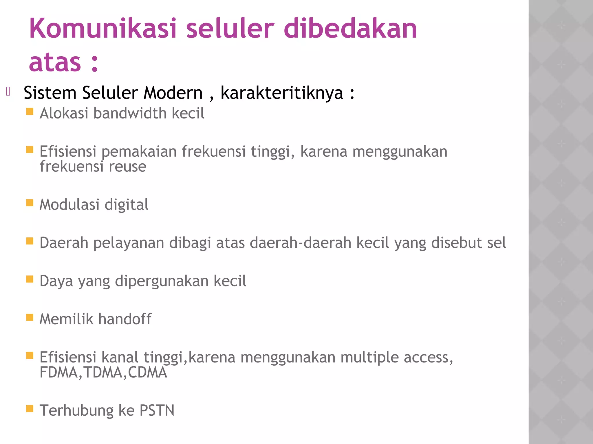 Sistem Komunikasi Seluler | PPT
