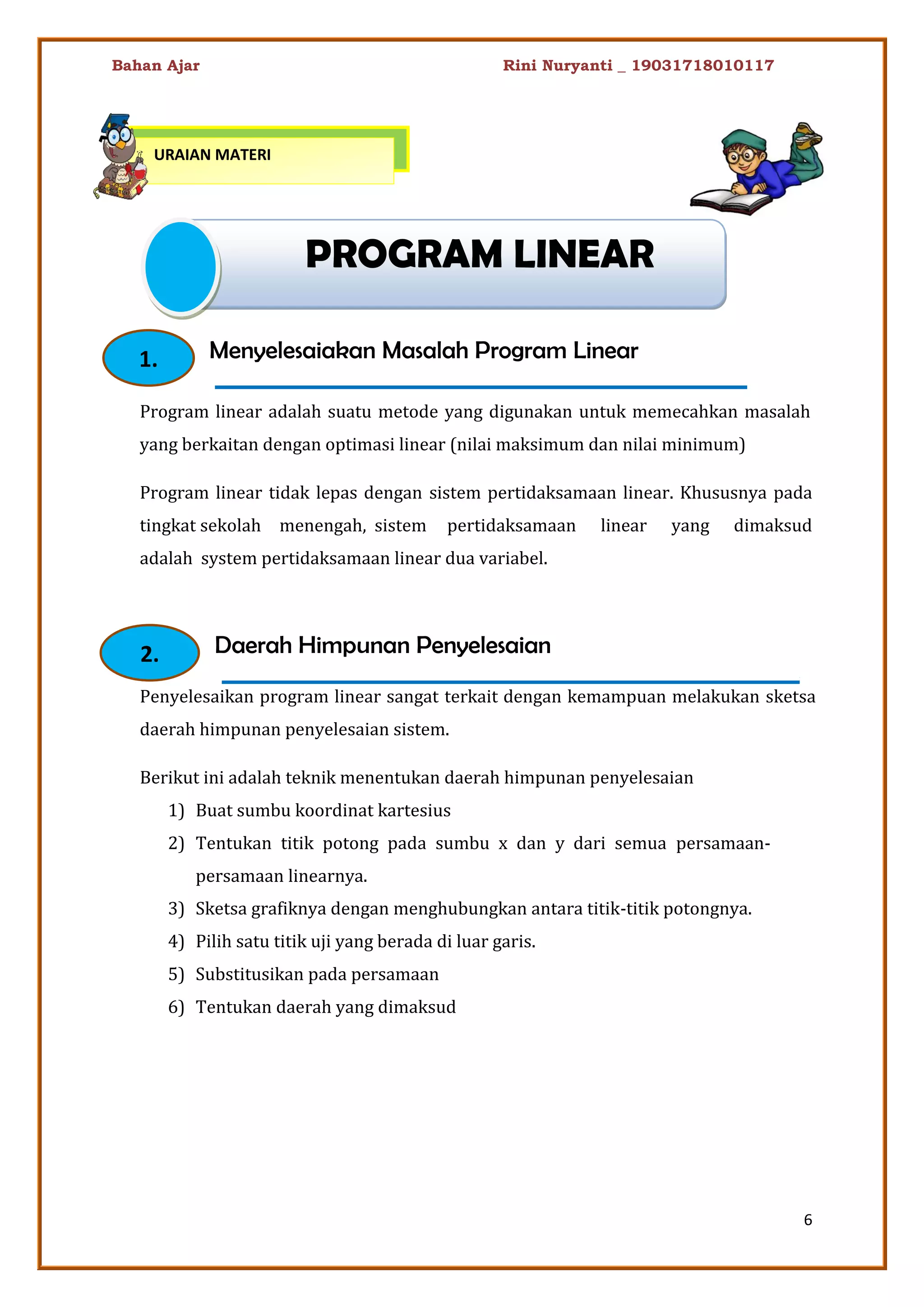 Bahan ajar Program Linear | PDF