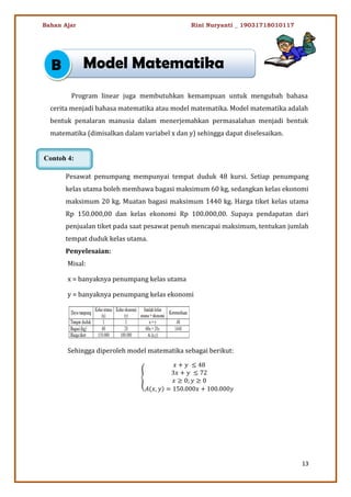 Bahan ajar Program Linear | PDF