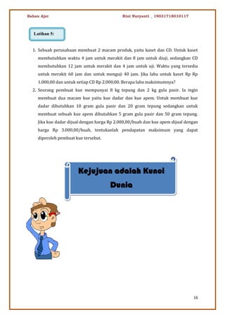 Bahan ajar Program Linear | PDF