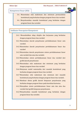 Bahan ajar Program Linear | PDF