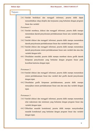 Bahan ajar Program Linear | PDF