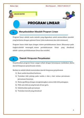 Bahan ajar Program Linear | PDF