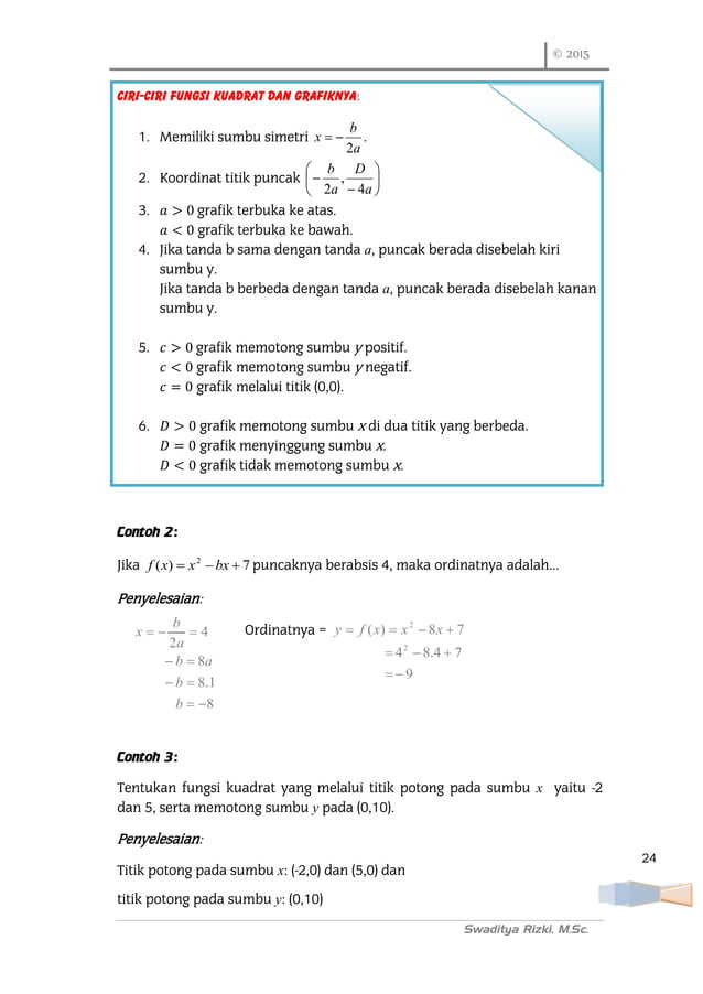 Aplikasi persamaan dan fungsi kuadrat | PDF