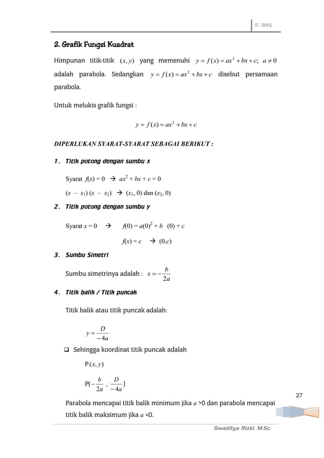 Aplikasi persamaan dan fungsi kuadrat | PDF