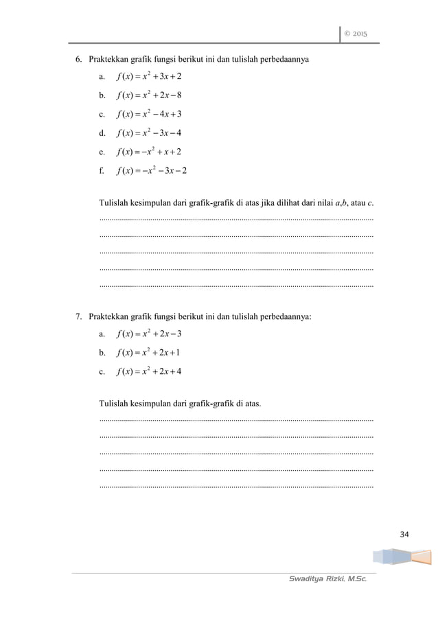 Aplikasi persamaan dan fungsi kuadrat | PDF