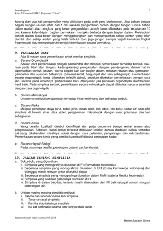 Bahan Ajar/ Modul Pembuatan Simplisia dari Tanaman Obat | DOC