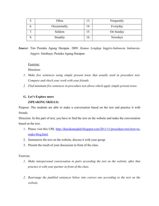 Bahan ajar bahasa inggris (procedure text) | DOCX