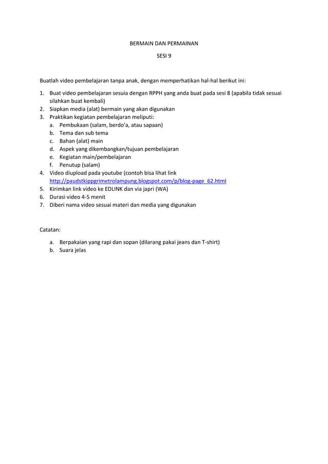 Bahan ajar bermain dan permainan | PDF