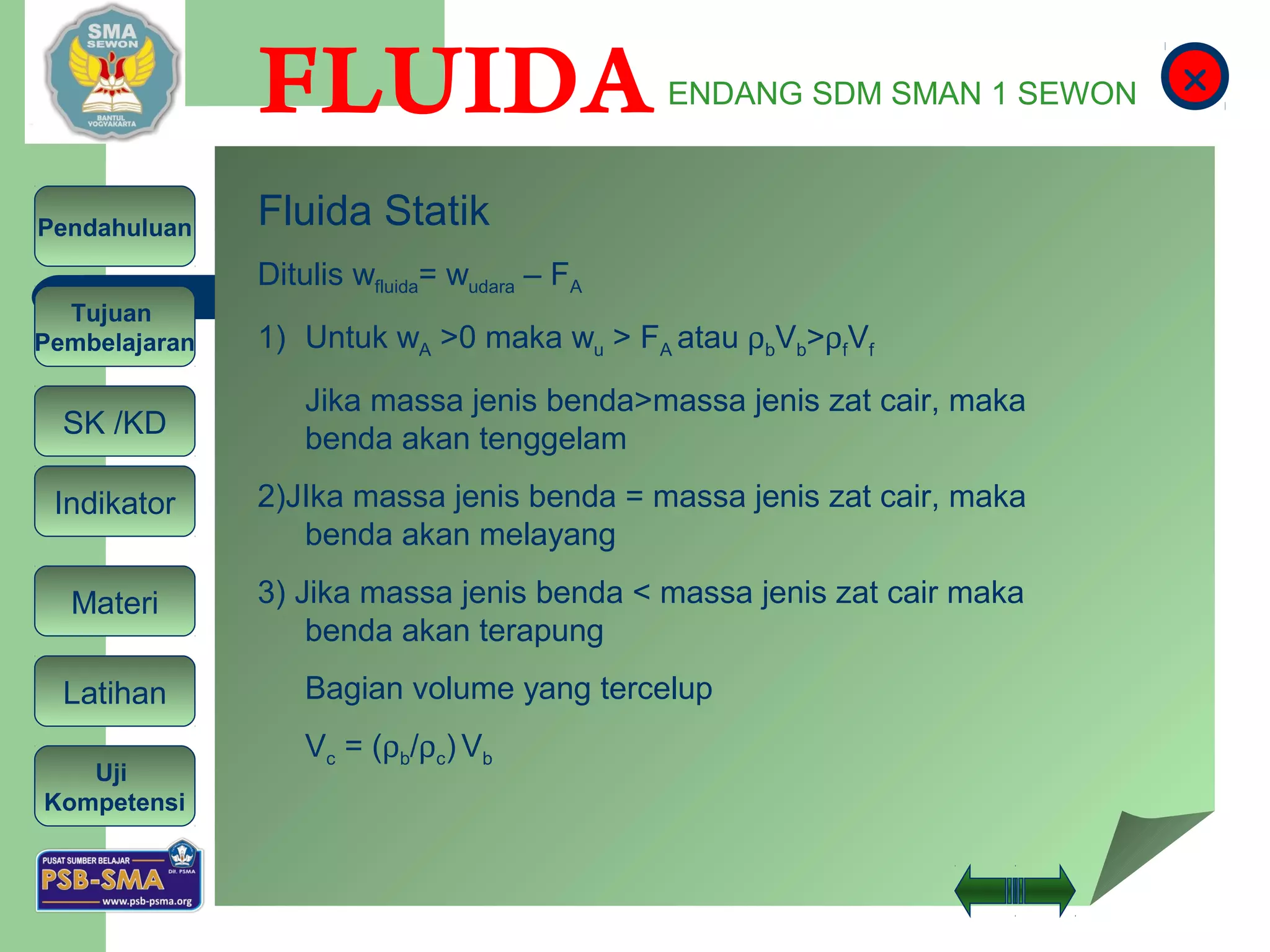 Bahan ajar fisika fluida | PPT