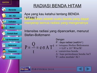 Bahan ajar fisika radiasi benda hitam 1 | PPT