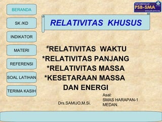 Bahan ajar fisika relativitas khusus | PPT