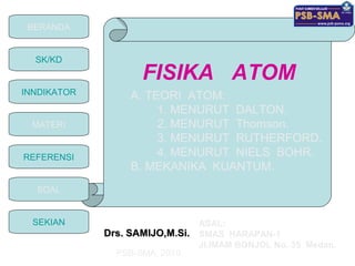 Bahan ajar fisika teori atom | PPT