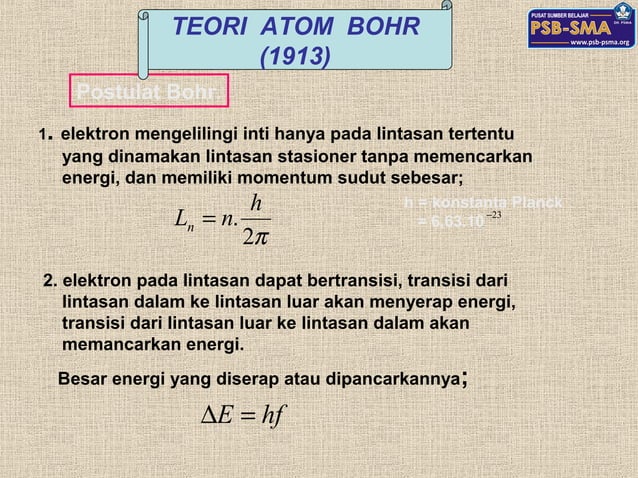 Bahan ajar fisika teori atom | PPT