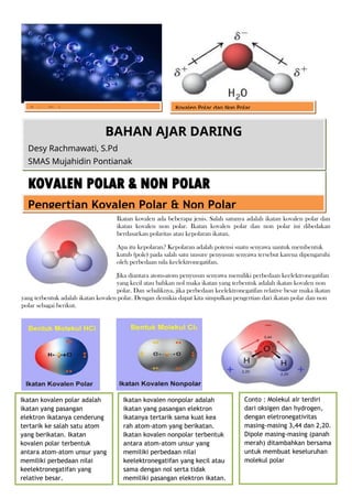 RPP Ikatan Kimia, Bahan Ajar Ikatan Kovalen Polar dan Non Polar.docx