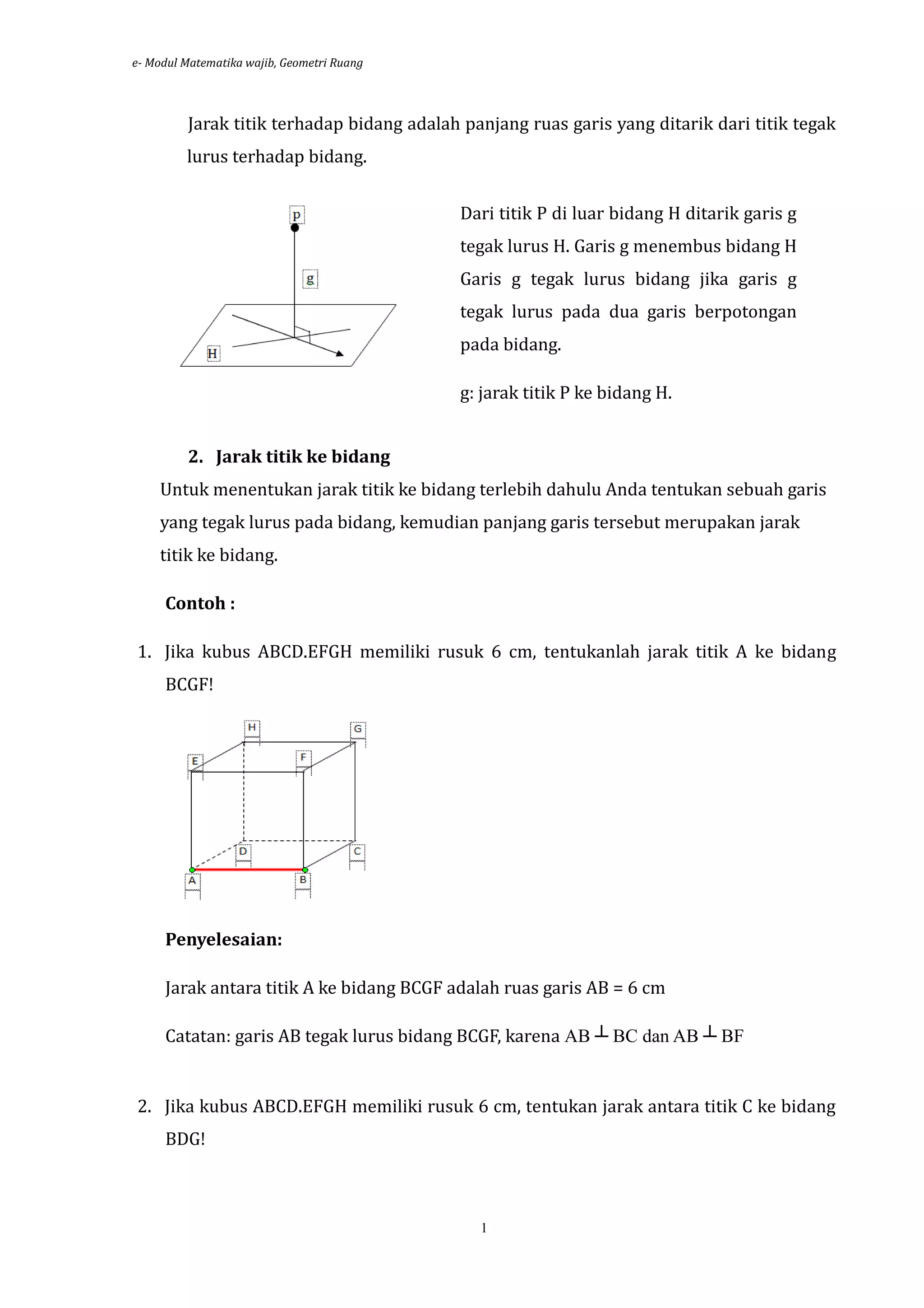 Bahan ajar jarak titik | PDF