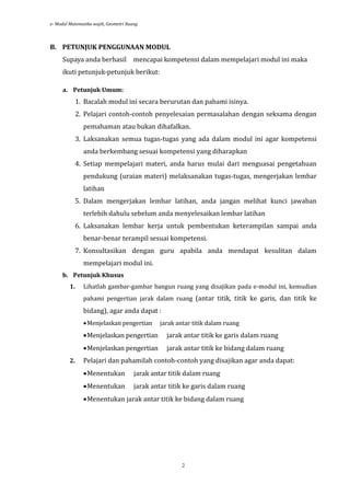 Bahan ajar jarak titik | PDF