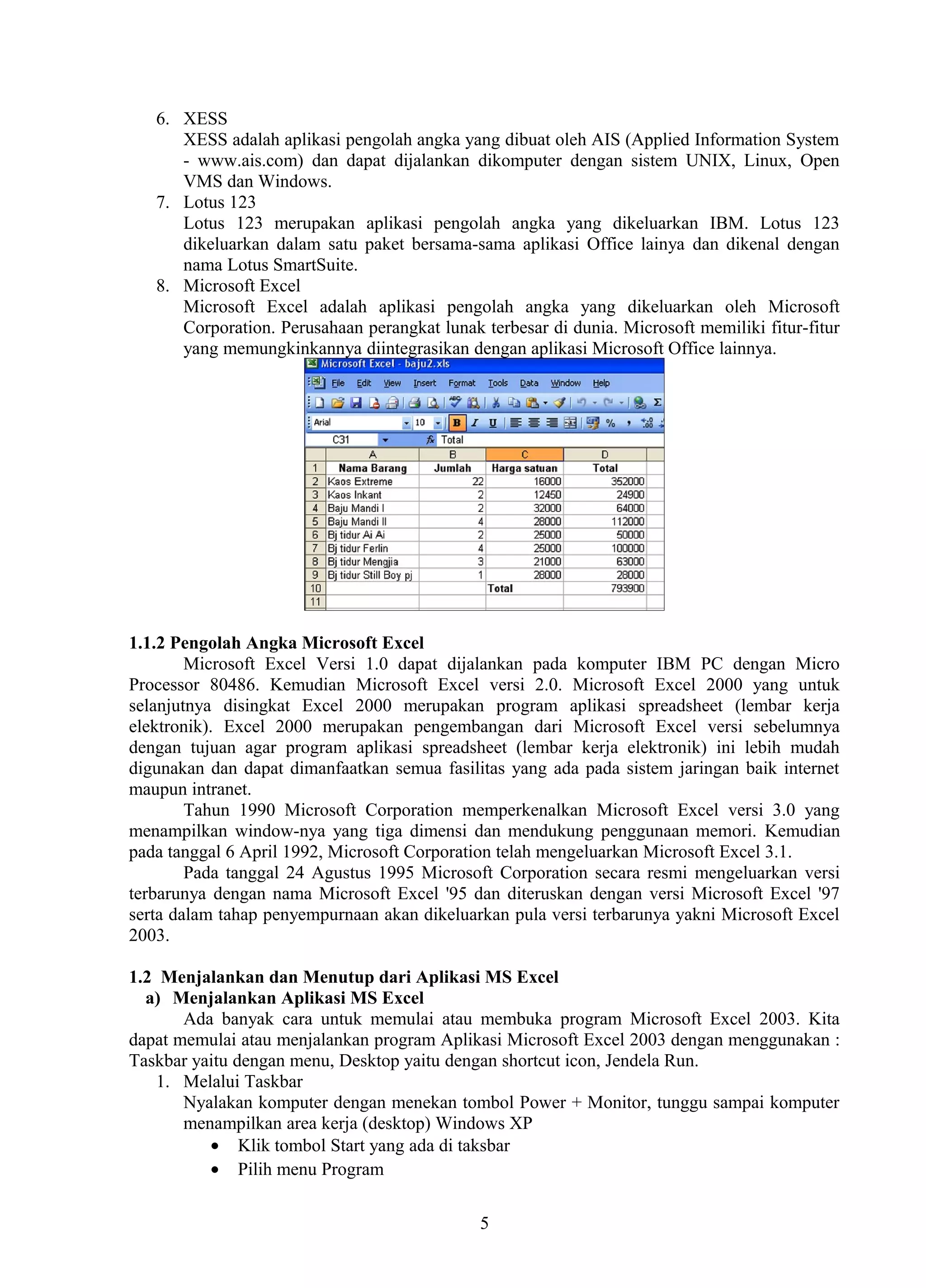 Bahan ajar kelas xi semester 2 (genap) ms excel | DOC