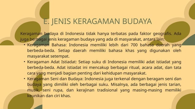 KERAGAMAN SOSIAL BUDAYA DI MASYARAKAT (BAHAN AJAR) | PPTX