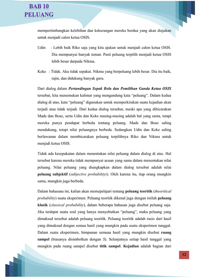 Bahan ajar materi peluang kelas viii | PDF