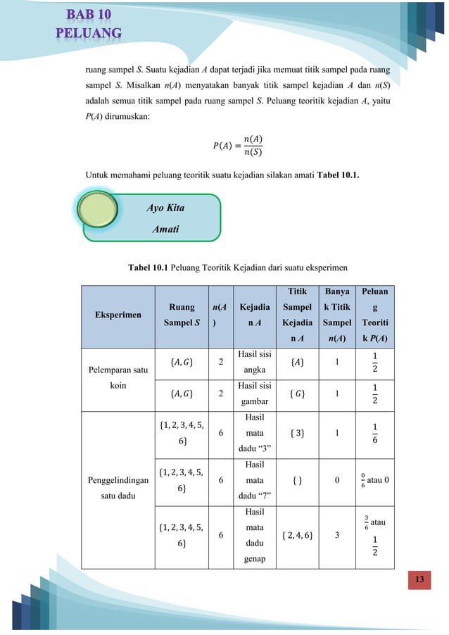 Bahan ajar materi peluang kelas viii | PDF