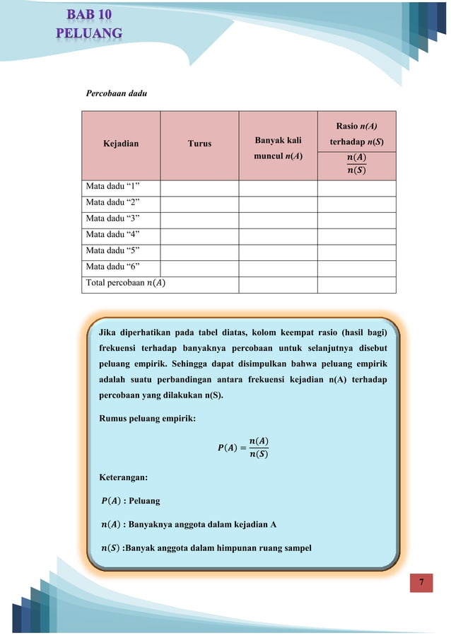 Bahan ajar materi peluang kelas viii | PDF