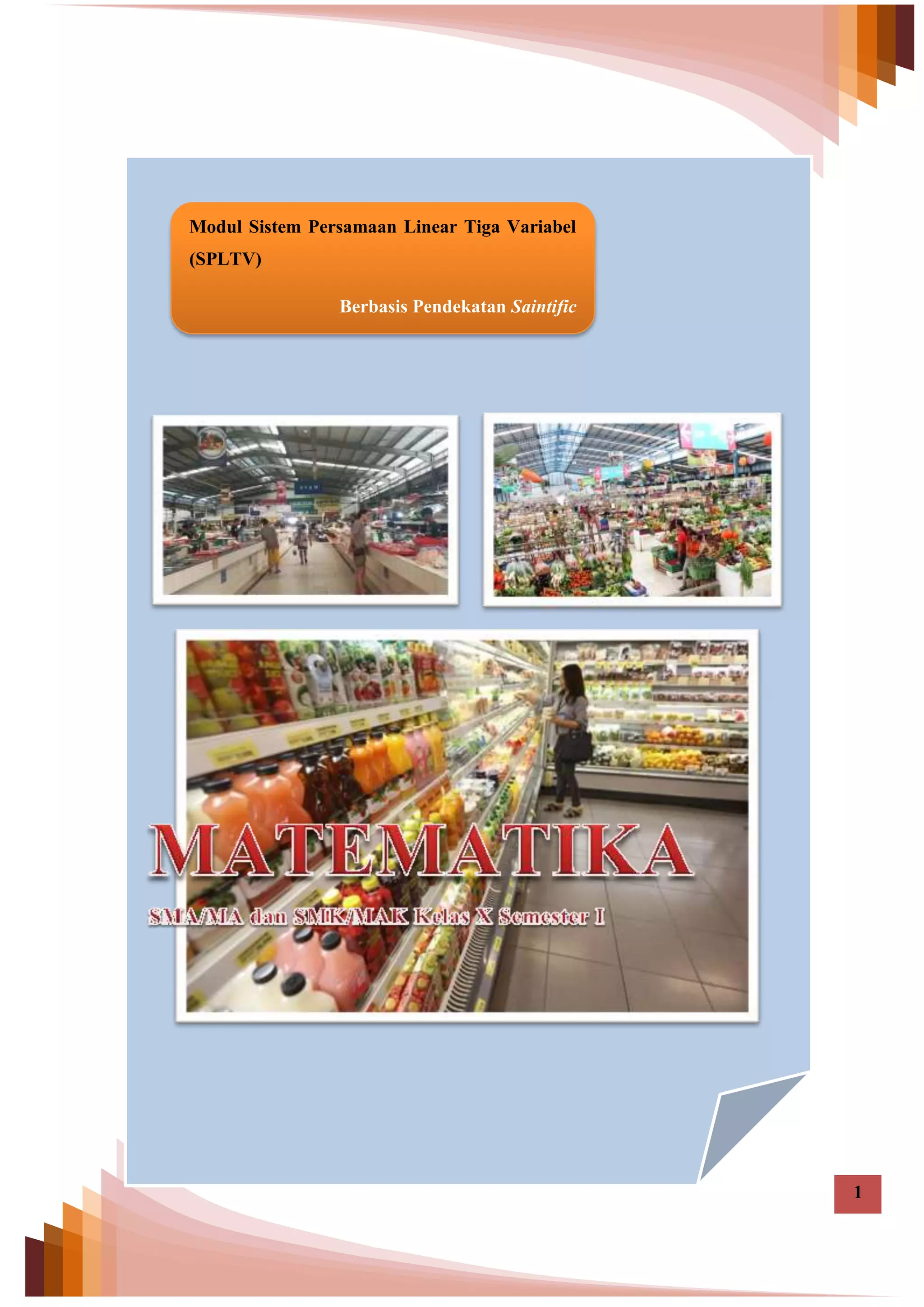 Bahan ajar materi spltv kelas x semester 1 | PDF