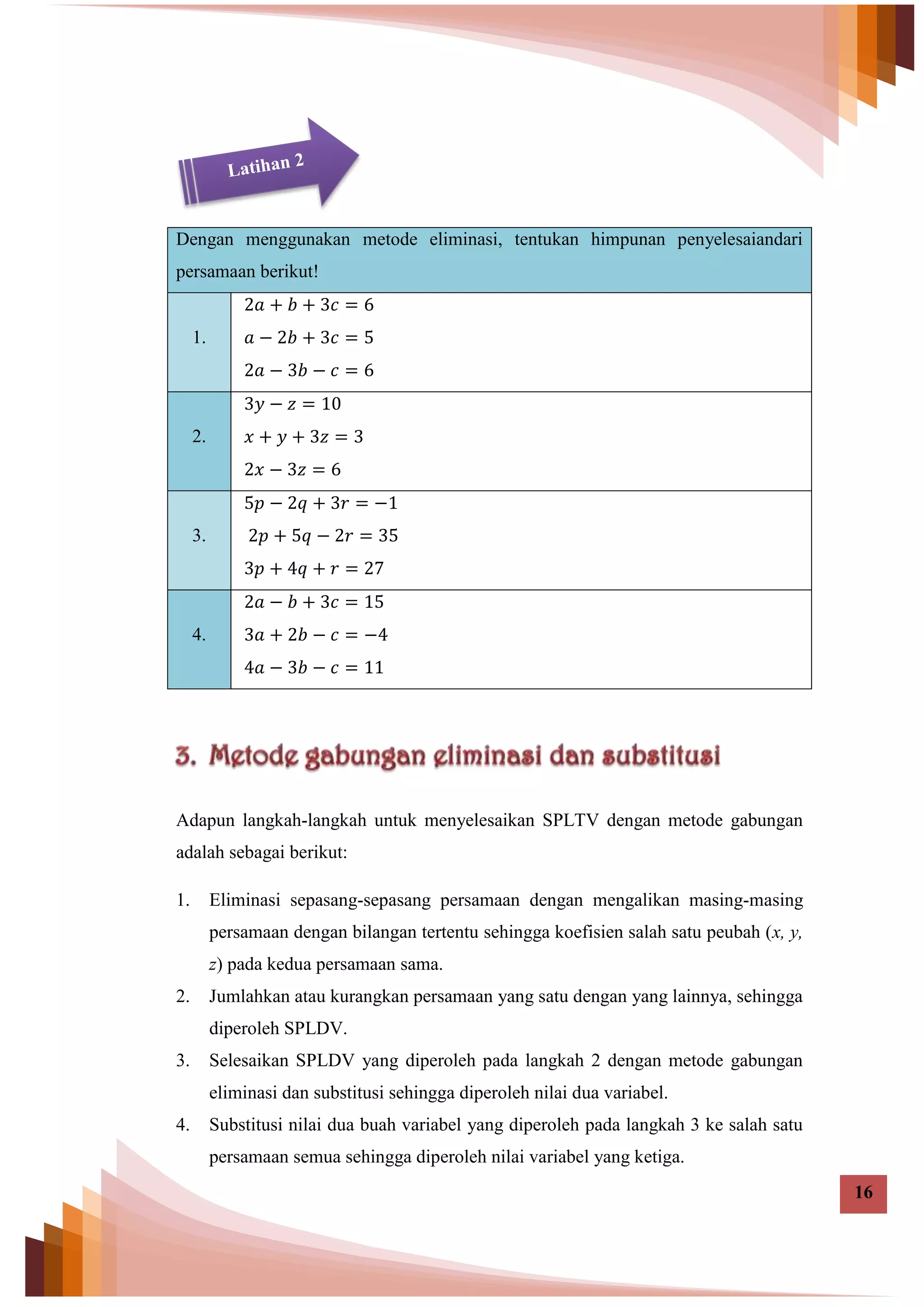 Bahan ajar materi spltv kelas x semester 1 | PDF