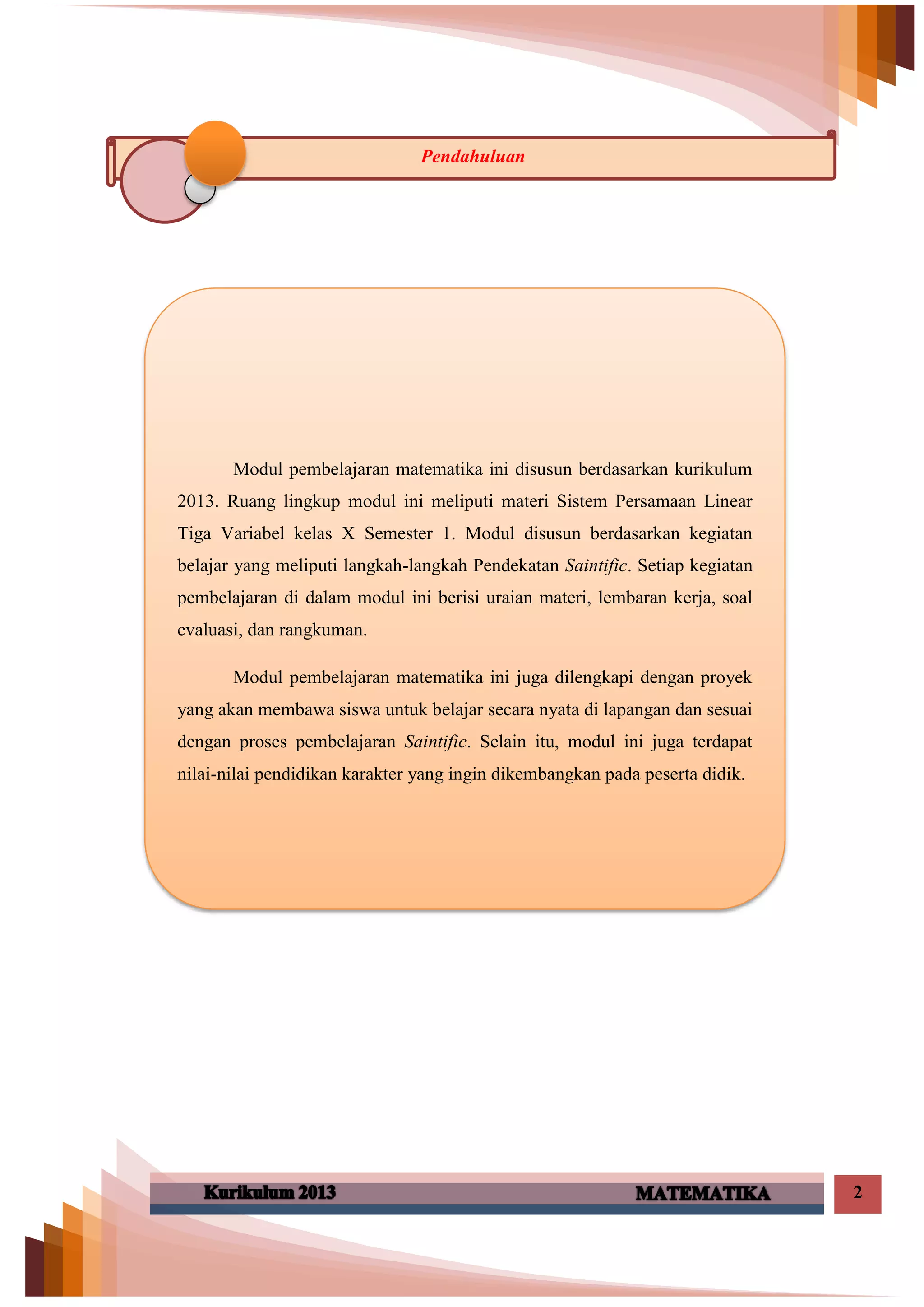 Bahan ajar materi spltv kelas x semester 1 | PDF