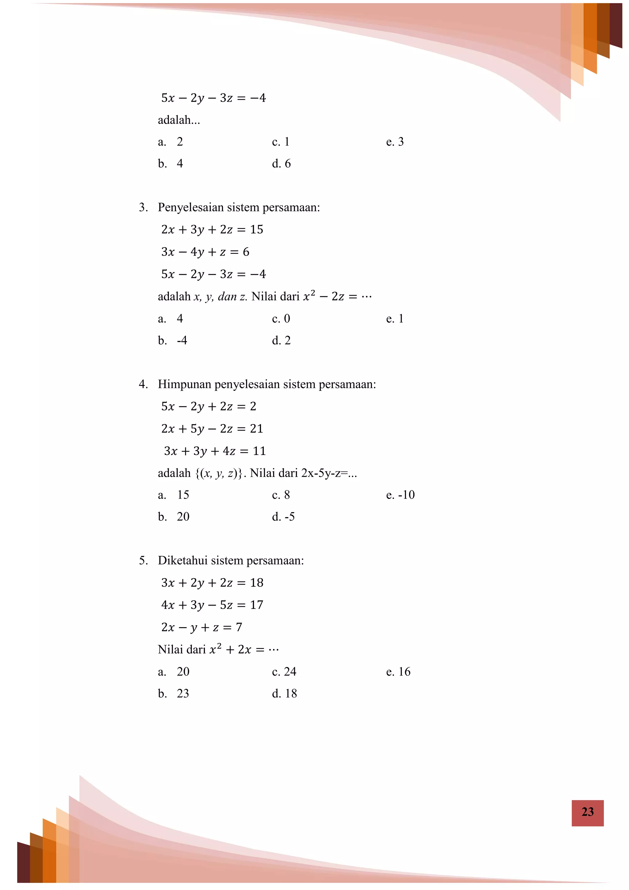 Bahan ajar materi spltv kelas x semester 1 | PDF